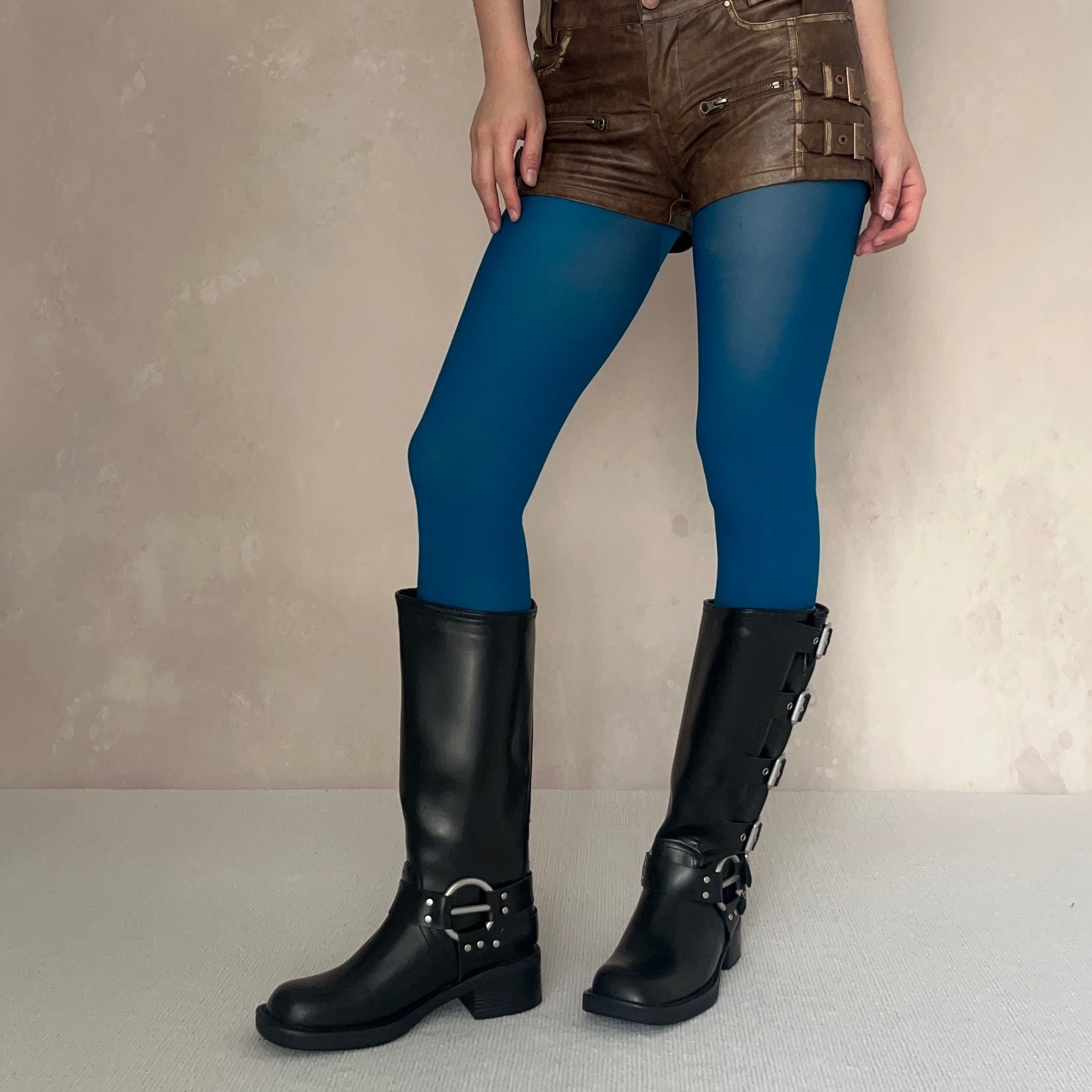 Lake Blue Velvet Tights – Moody MuMu