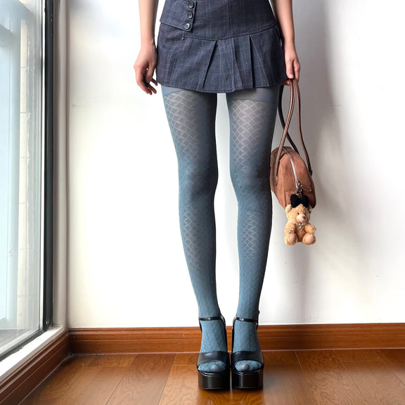 Lake Blue 110D Textured Tights – Moody MuMu